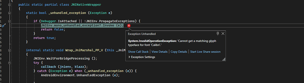 Cannot get a matching glyph typeface for font 'Calibri' MAUI error - GemBox.Spreadsheet - GemBox ...